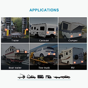 Agrieyes Wireless Trailer Lights Kit for Towing Truck, Rechargeable LED Tow Light with Super Magnetic,7 Way to 4 Way Transmitter for Boat Trailer, Caravan, Camper, RV