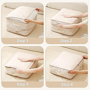 Ultra Space Saving Self Compression Organizer, 2024 New Large Capacity Storage Bag Thicker Version, Heavy Duty Moving Organizer Bags for Comforters Blankets Bedding Duvet (Gray, X-Large(54x42x60cm))