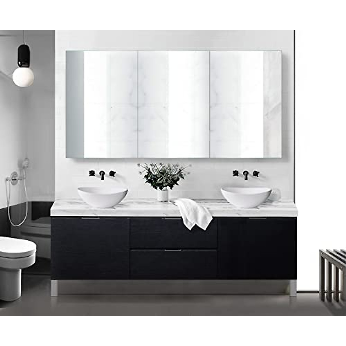 Krugg Medicine Cabinet | Recess or Surface Mount | Blum Hinge 170 Degree Soft Close| (72"x36")