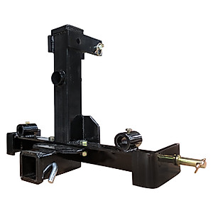 Titan Attachments 3 Point Transformer Tractor Hitch Fits Category 1 Tractors, Titan Quick Hitch Compatible, Optional Hay Bale Spear and Stabilizer Spears, Black Finish, Move Large Round Hay Bales