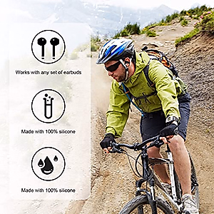 Earbud Hooks, Ear Attachment Loop for Wireless Ear Hooks for Airpods Universal Earhooks for Airpods Earbuds Anti-Lost Secure 27x48mm (BlackB2)