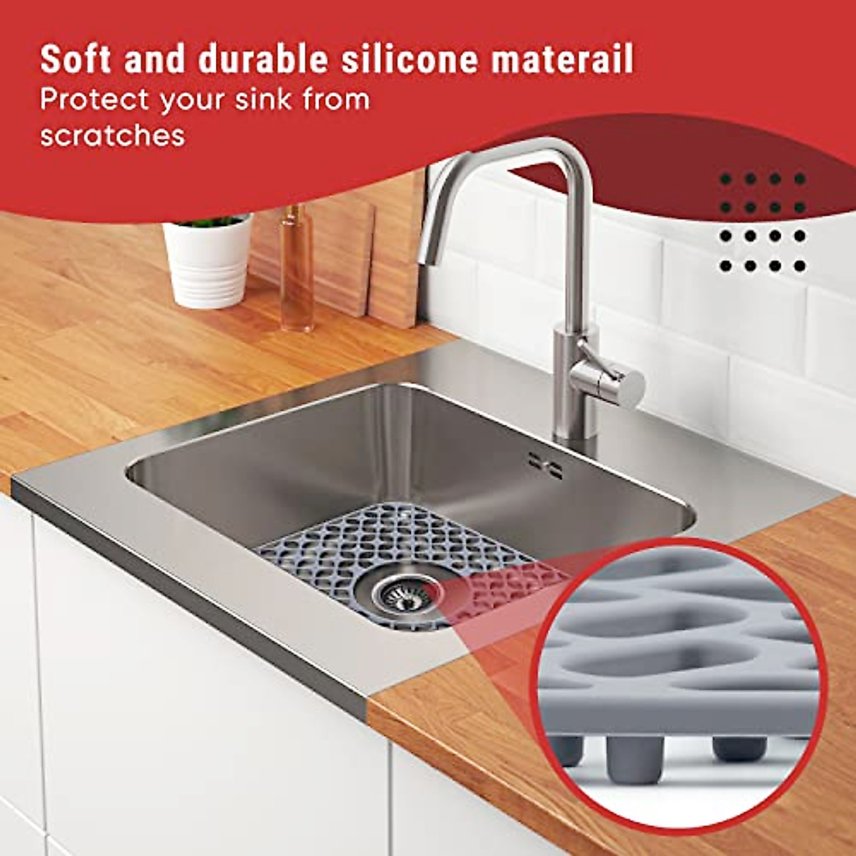 Kitchen Sink Protector 13.58" x 11.6" - Sink Mats for Bottom of Kitchen Sink - Sink Protectors for Kitchen Sink - Sink Mats and Protectors - Dish Drying Mat for Stainless Steel Sink