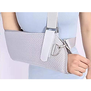 Mesh Shoulder Sling Arm Brace for Torn Rotator Cuff Injury Right Left Support Adjustable Immobilizer with removable stay support Stabilizer for Elbow, Wrist, Thumb Injuries, Medium