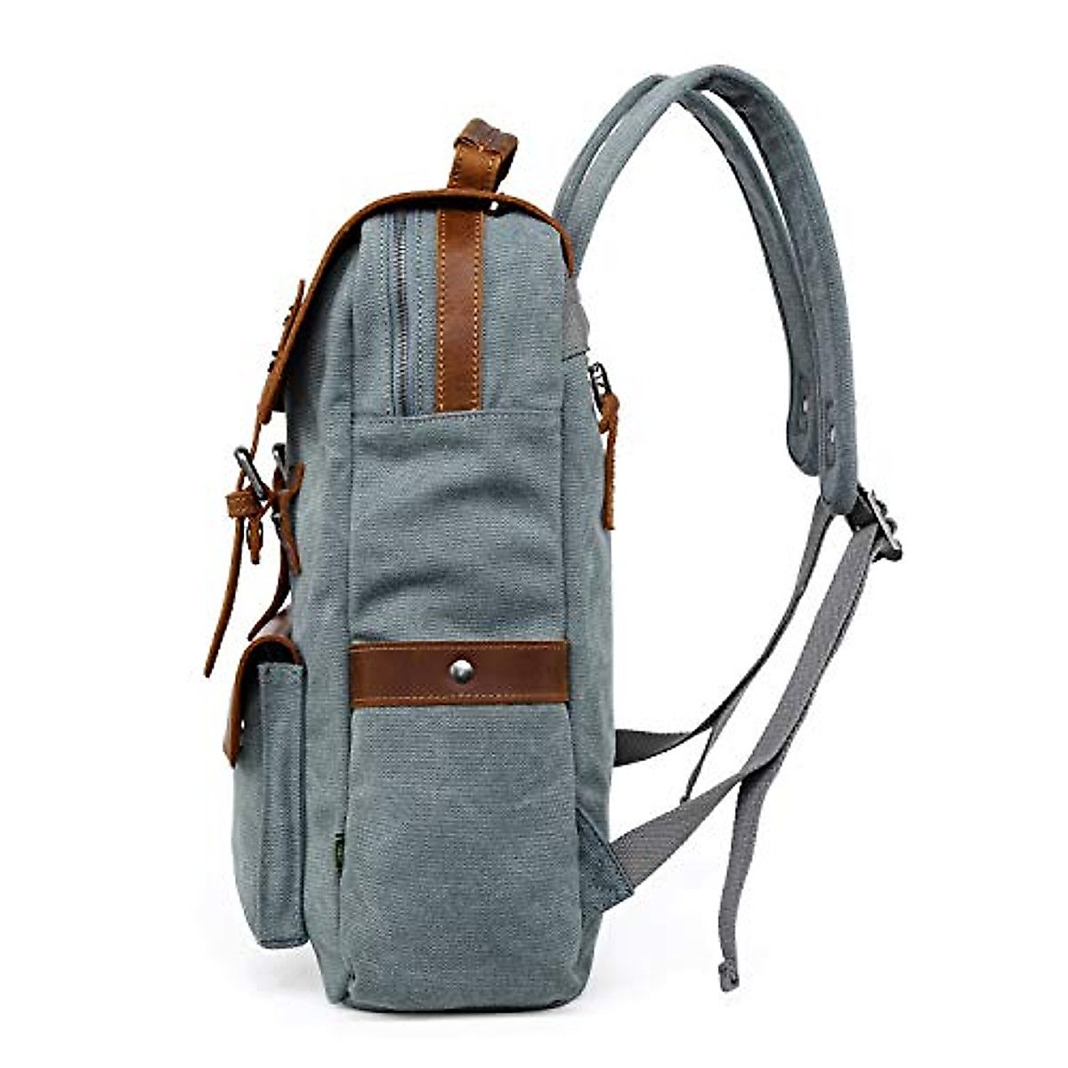 TSD Brand Valley Hill Canvas Backpack (Teal)
