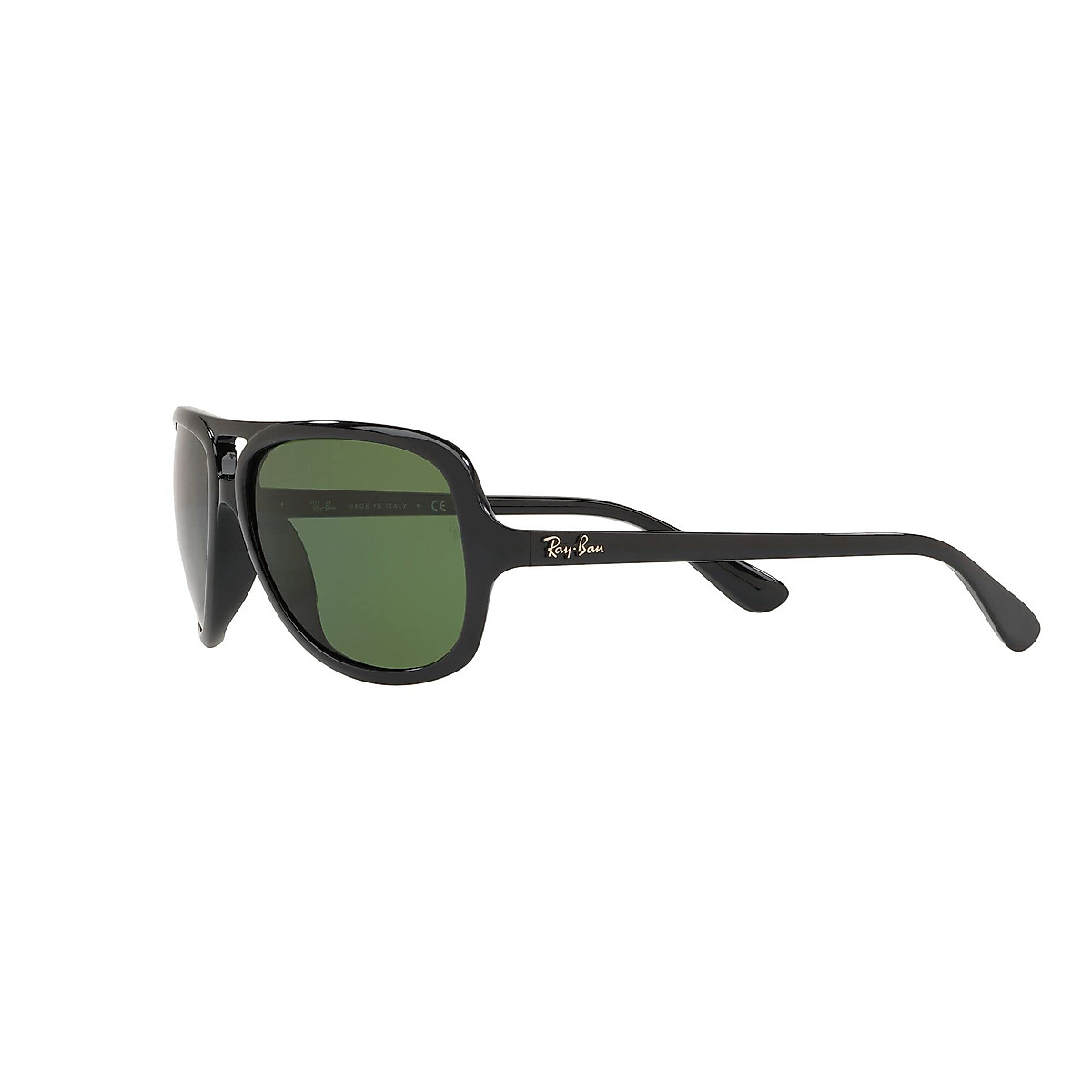 Ray-Ban RB4162 Aviator Sunglasses, Black/Polarized Green, 59 mm