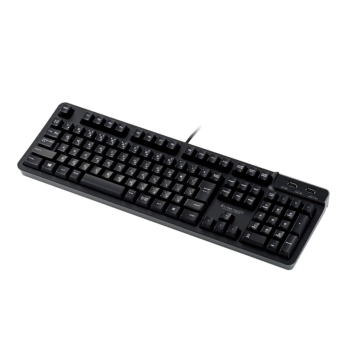 ELECOM Wired Keyboard with Full Numeric pad and USB 2 Port Membrane Type [Black] TK-FCM094HBK(Japan Import)