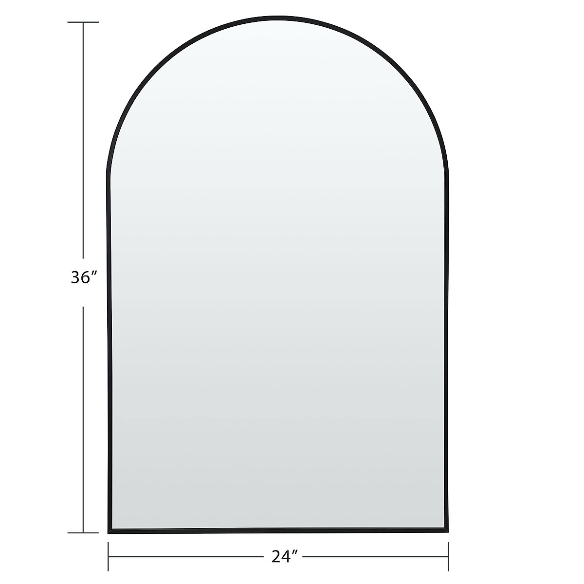 Natsukage 36"x24"Arched Wall Mirror Full Length Mirror for Wall Body Dressing Mirror for Bedroom Bathroom Wall-Mounted Mirror Hanging or Leaning Against Wall Aluminum Alloy Frame(Arched Black)