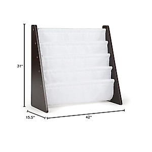 Humble Crew Extra-Large Toy Organizer, 16 Storage Bins, Espresso/White &, Espresso/White Kids Book Rack Storage Bookshelf, 4 Tiers