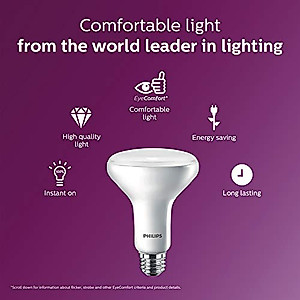 Philips LED Dimmable BR30 Light Bulb: 650-Lumen, 2700-Kelvin, 11-Watt (65-Watt Equivalent) E26 Base, Frosted, Soft White, 3-Pack (474197)