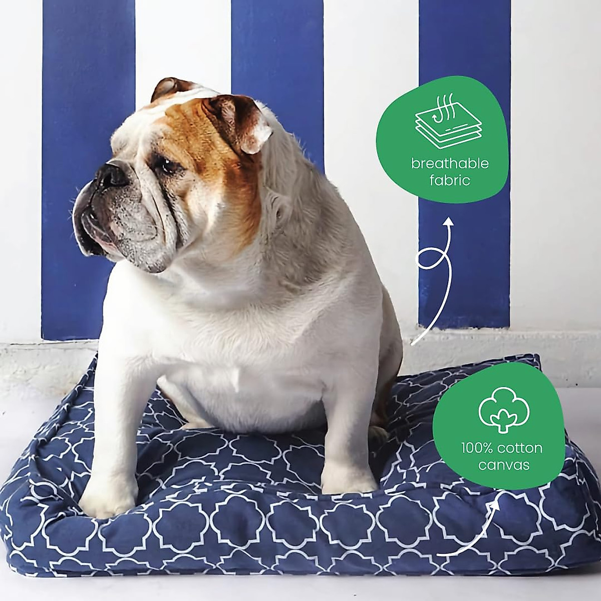 Molly Mutt Large Crib Mattress Cover - Romeo & Juliet Print - Measures 27”x52”x5”- 100% Cotton - Durable - Breathable - Sustainable - Machine Washable Dog Bed Cover