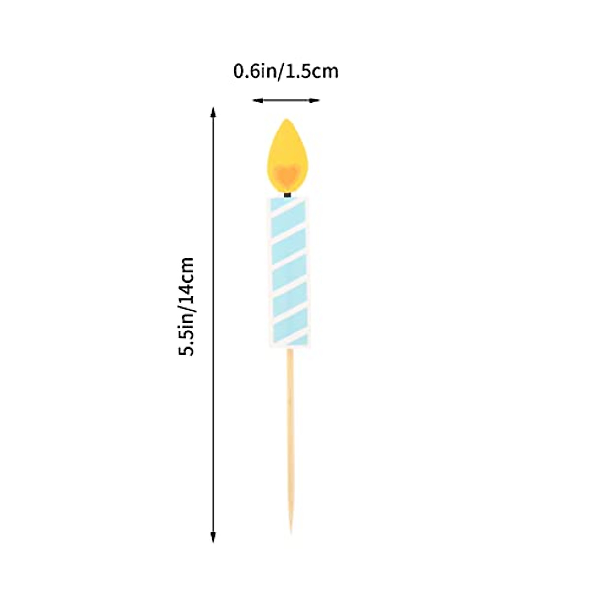 Gadpiparty Vintage Decor Candle Shape Wooden Paper Dessert Picks Wedding Birthday Holiday Cake Decorations Baby Decor