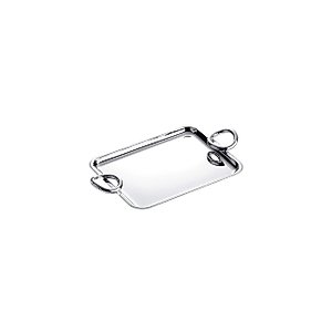 Christofle Vertigo Small Silver Plated Rectangular Tray with Handles #4200360