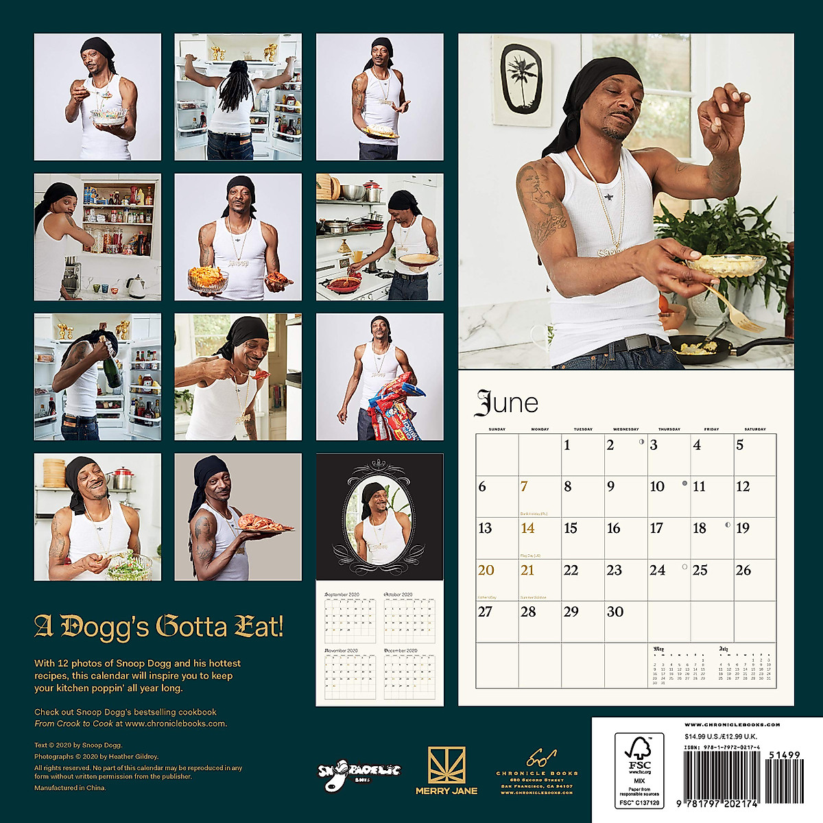 From Crook to Cook 2021 Wall Calendar: (Snoop Dogg Cookbook Monthly Calendar, Celebrity Rap 12-Month Calendar with Soul Food Recipes)