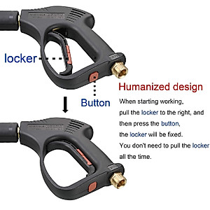 M MINGLE Short High Pressure Washer Gun for Hot and Cold Water, Pressure Washer Hose Adapter Set, 5000 PSI