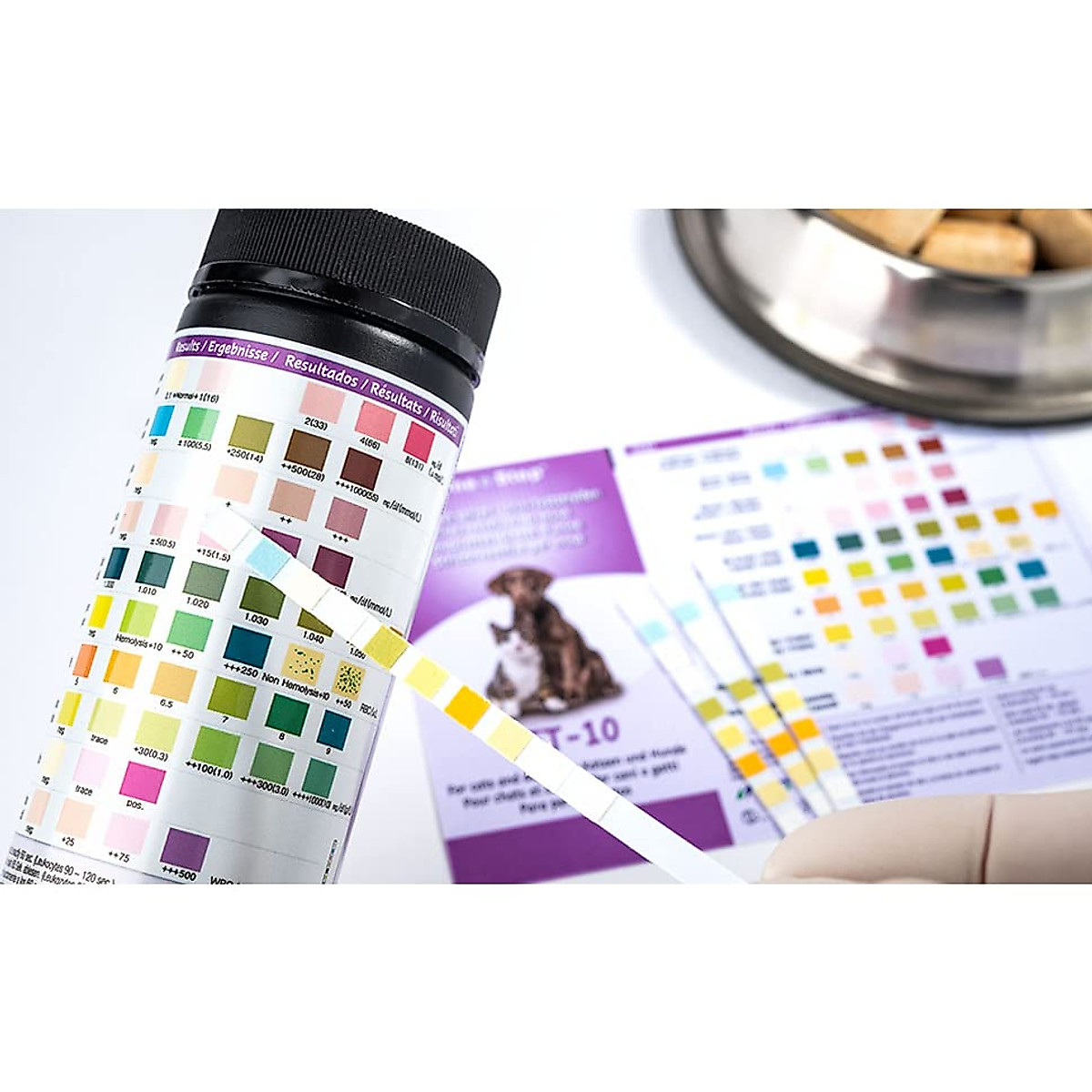 One Step Pet Urine Test Strips, 50 x Urinalysis Parameter Tests for Dogs, Cats, Vets & Animals. Accurate Testing for Veterinarians Detects UTI, Diabetes, Bladder, Kidney, Liver, SG, pH, Glucose