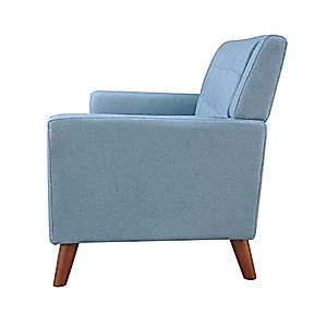 GDFStudio Christopher Knight Home Alisa Mid Century Modern Fabric Loveseat, Blue