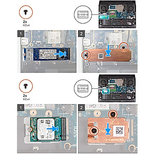 Deal4GO Slot 1 & Slot 2 M.2 2280 SSD Heatsink Copper Thermal Shield 2FHJR 02FHJR for Dell G15 5520 5521 5525 (2022)