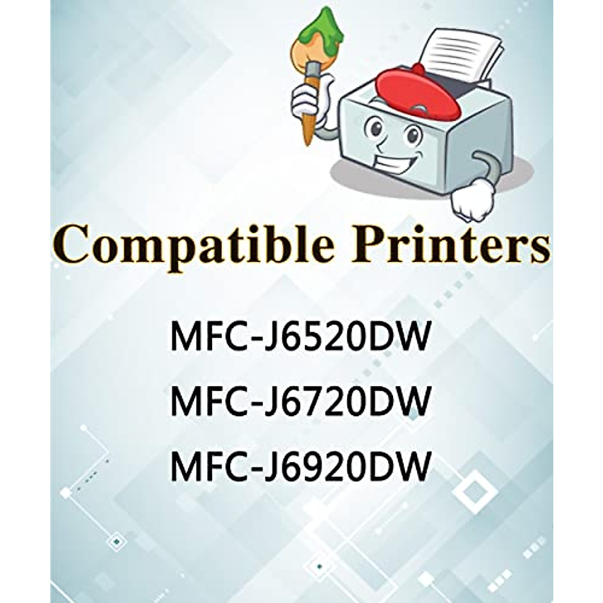 MM MUCH&MORE Ink Cartridge Replacement for Brother LC109 XXL LC109BK LC109XXL LC-109 LC105 LC105XXL LC-105 Work with MFC-J6520DW J6720DW J6920DW Printer (2 Black + Cyan + Magenta + Yellow)