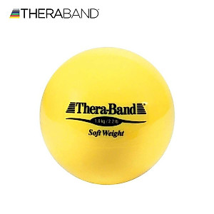 THERABAND Soft Weight, 4.5" Diameter, Weighted Balls for Baseball, Weighted Balls for Softball, Hand Held Ball Shaped Isotonic, Shoulder Strength, Rotator Cuff & Throwing Trainer, Yellow, 2.2LB