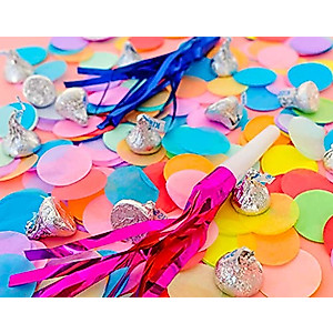 La Sol Imports Round Pastel Tissue Confetti Circle Dots Rainbow Confetti for Party Table Wedding Celebrations Multicolor Biodegradable Paper Tissue 1 inch Circles 1.4 Oz 1.4 Ounce Pack of 1