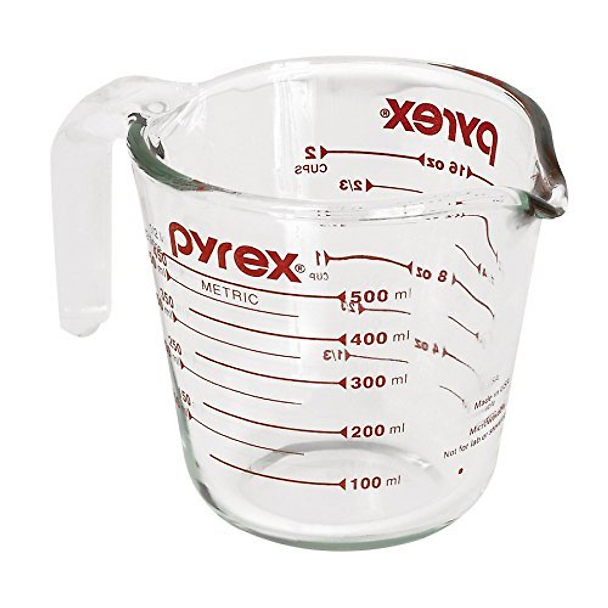 Pyrex Prepware 2-Cup Measuring Cup, Red Graphics, Clear