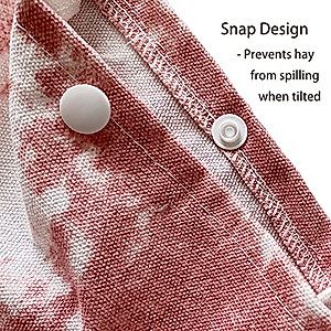 LeerKing Rabbit Hay Feeder Bag, Hanging Canvas Hay Feeder Guinea Pig with Clips, Hay Holder Bag for Rabbits Bunny Guinea Pig and Other Small Animals