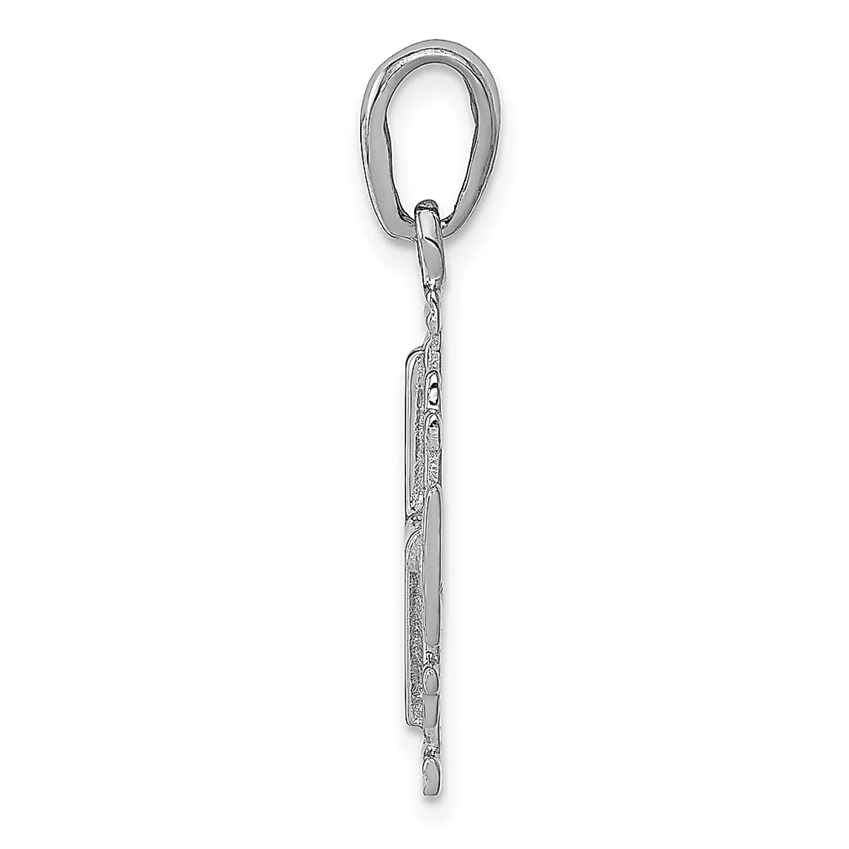 IceCarats 14K White Gold Jerusalem Holy Cross Necklace Religious Pendant Jesus Christ Charm 30mm x 24mm - Pendant Only