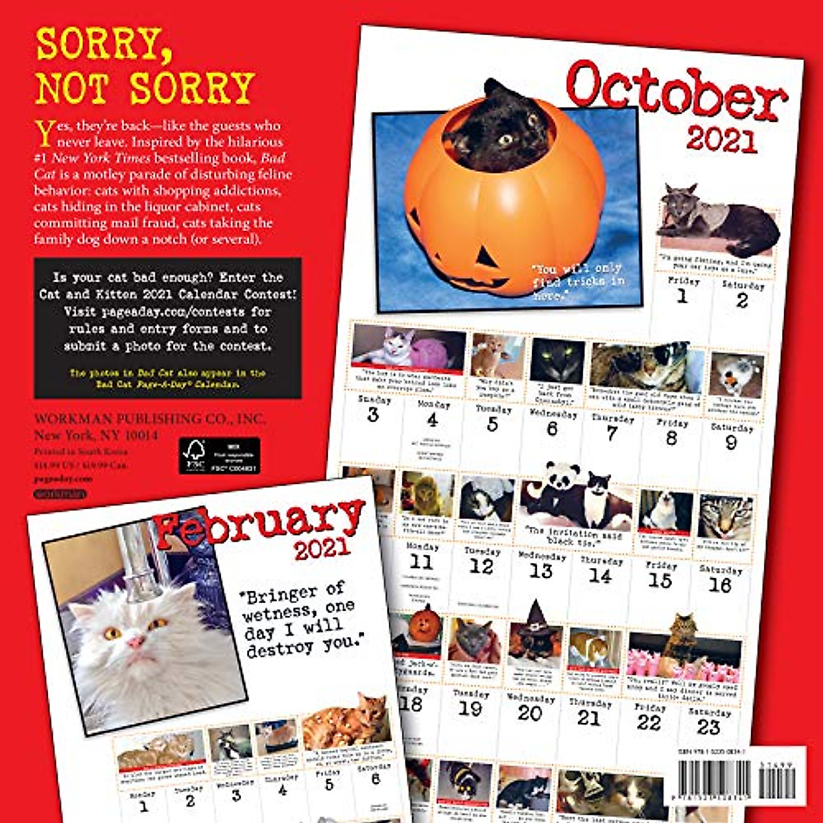 Bad Cat Wall Calendar 2021