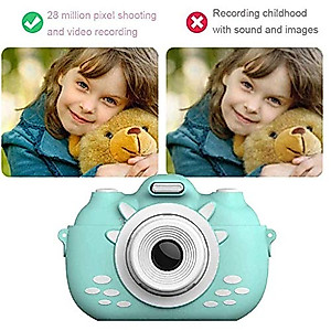 LKYBOA Kids Camera, Digital Video Camera Gifts for Boys and Girls, Toddler Video Recorder Mini Rechargeable and Shockproof Camera (Color : Green)