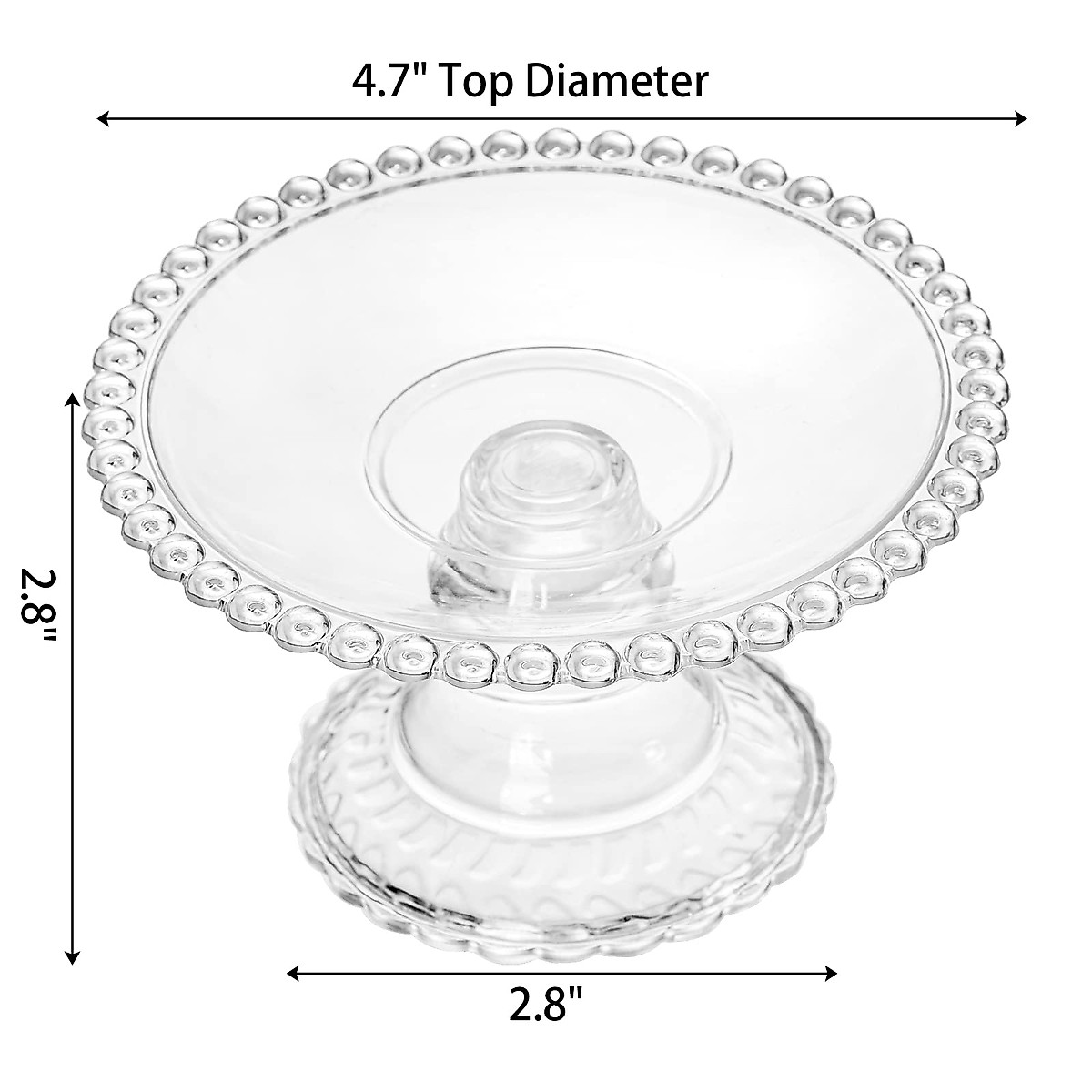 Hacaroa 24 Pcs Mini Cake Plate Stand, Plastic Single Cupcake Holder Serving Plate, Clear Small Dessert Display Stand Tray for Chocolate, Fruits, Baby Shower, Wedding, Birthday, Party