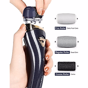 Electric Feet Callus Removers Rechargeable, Portable Electronic Foot File Pedicure Tools, Electric Callus Remover Kit, Professional Pedi Feet Care for Dead, Hard Cracked Dry Skin Ideal Gift (Black)