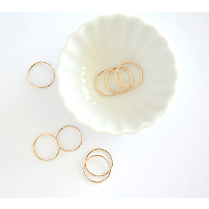 Hammered Gold Ring, Gold Stacking Rings, Minimalist Rings, Skinny Rings for Women (7, Gold Fill)