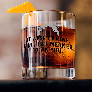 Toasted Tales I'm Just Meaner than You | Old Fashioned Whiskey Glass Tumbler 11 oz. | Rocks Barware | Quality Chip Resistant Home Bar Whiskey Gift