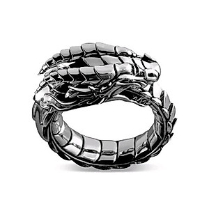 Punk Dragon Ring,Dragon Ring for Men,Gothic Rose Gold Dragon Head Ring Punk Stone Dragon Ring for Boys Hip Hop Retro Rock Dragon Animal Jewelry Size 6-12 (A, 9)