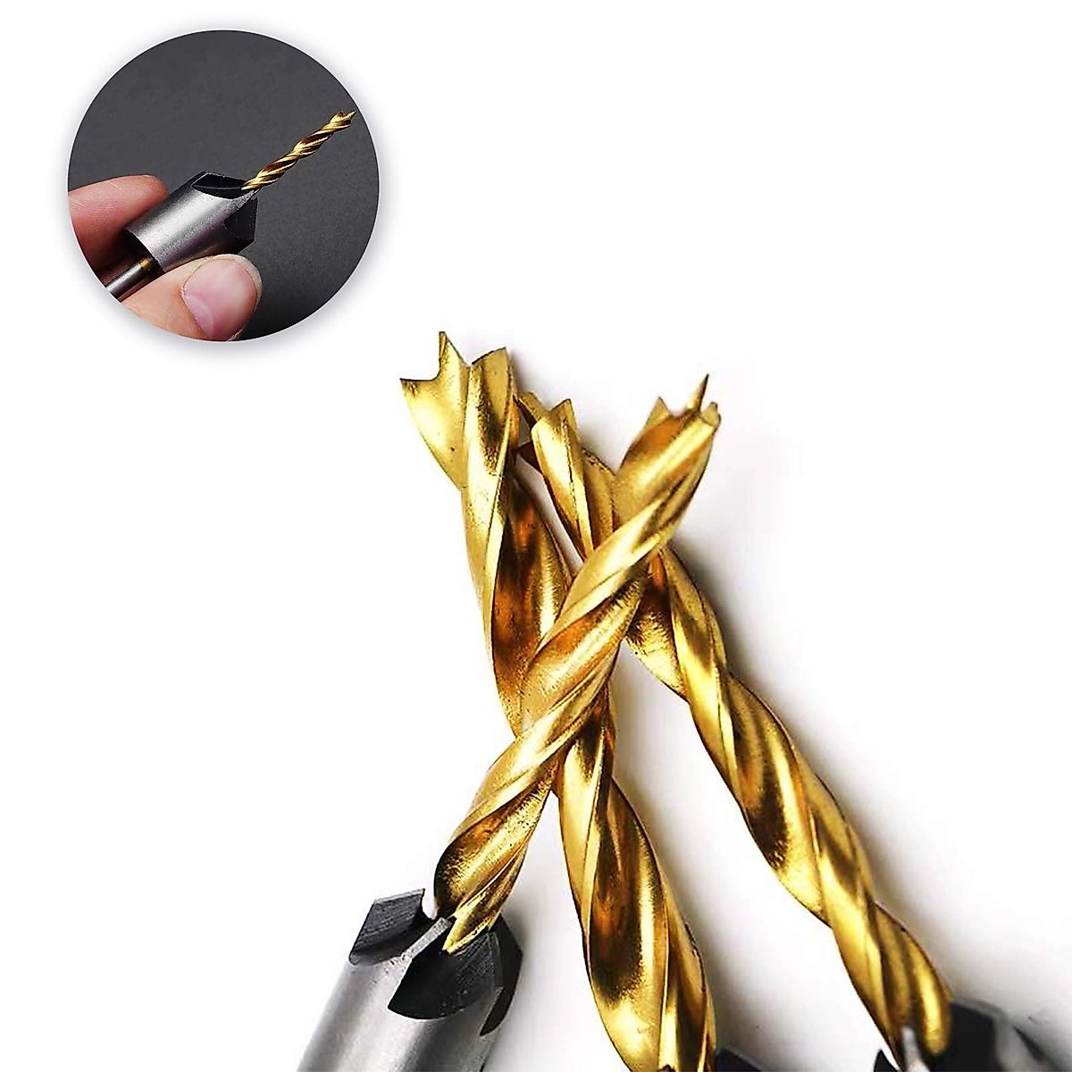 Tomato Palace Countersink Drill Bit Set 7 PCS Titanium Coated Counter Sinker Drill Bit Set for Wood High Speed Steel, Woodworking Carpentry Reamer Tool Set with Hex Key Wrench