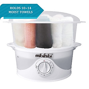 Personal Household Use Moist Towels Steamer and Warmers - Holds 15 Moist Towels, Ready in 10-15 Mins, 60 Mins Auto Off Timer, Power Indicator Light. Facials | Pedicures | Manicures. 800 Watts