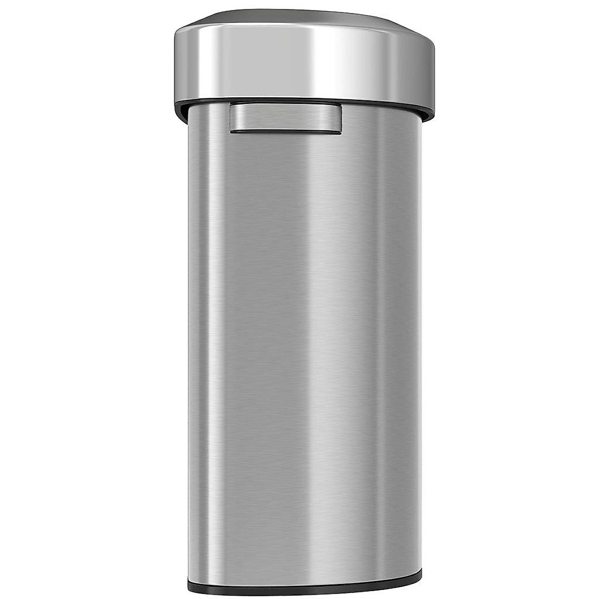 iTouchless 18 Gallon Semi-Round Stainless Steel Open Top Trash Can and Recycle Bin, 68 Liter, Slim and Space-Saving Design for Home, Office, Kitchen, Restaurant, Restroom, Large Capacity
