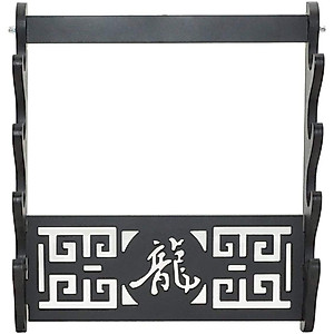 LUCKNIGHT Display Stand 4 Layer Sword Holder Wall- Mounted Sword Stand Hanger Samurai Sword and Tanto Standard Swords Display Rack Sword Stand