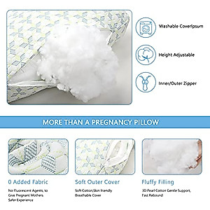 Coldew Pregnancy Pillows for Sleeping, Maternity Pillow for Pregnant Women, Soft Pregnancy Body Pillow with Detachable and Adjustable Pillow Cover - Support for Belly, Back, Legs, Hips (Golden, Small)