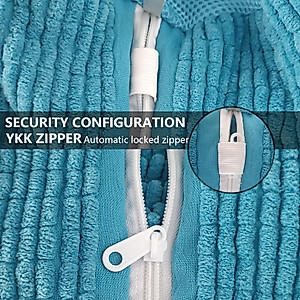 Generic 2PCS-Shoes Laundry Bag, 7.4 x 15 inch Shoe Washing Machine Bag, Reusable and Durable Zipper Plush Shoe Washing Bag for Shoes, Sneakers, Trainers, Tennis Shoes, Large, Blue