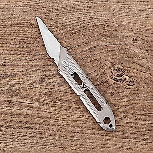 XMANSUN Titanium Utility Knife Garden Grafting Cutter Knife Handmade Knife Edc Knife, Retractable Box Cutter Blade Replaceable