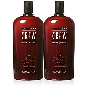 American Crew 3-in-1 Shampoo and Conditioners, 33.8 Fluid Ounce 2pk