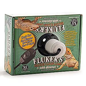 Fluker's Repta-Clamp Lamp with Dimmable Switch for Reptiles, 5.5",Black