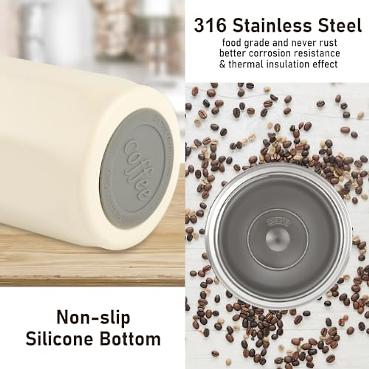 PHILORN Insulated Coffee Mug with Lid, 14 oz Travel Coffee Tumbler Leak Proof Thermal Cup, Stainless Steel Coffee Mug with Double Wall, Reusable Coffee Cup for Hot and Cold Drinks