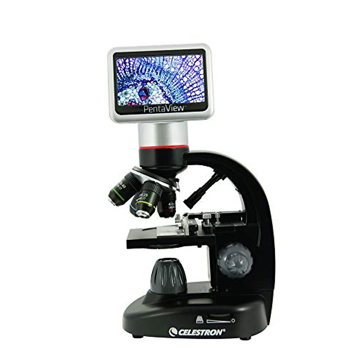 Celestron – PentaView LCD Digital Microscope– Biological Microscope with a Built-In 5MP Digital Camera – Adjustable Mechanical Stage –Carrying Case and 4GB Micro SD Card