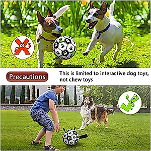 QDAN Dog Toys Soccer Ball with Straps, Interactive Dog Toys for Tug of War, Puppy Birthday Gifts, Dog Tug Toy, Dog Water Toy, Durable Dog Balls World Cup for Small & Medium Dogs（6 Inch）