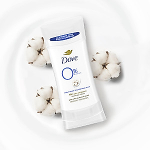 Dove 0% Aluminum Deodorant Stick Cotton Flower & Sandalwood 3 count for 48-Hour Odor Protection Aluminum Free Deodorant 2.6 oz