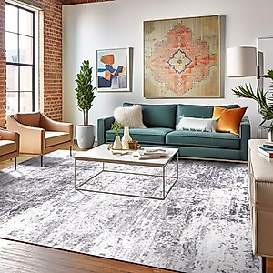 Rugshop Distressed Abstract Area Rug 3'3"x 5' Gray
