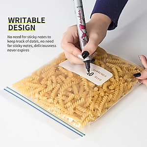 ARCLIBER Food Storage Bags Resealable Plastic Bags,Clear Durable Food Grade Zipper Bags Fresh and Refrigerated Moisture-Proof Storage 10.55 x 14 Inch,L