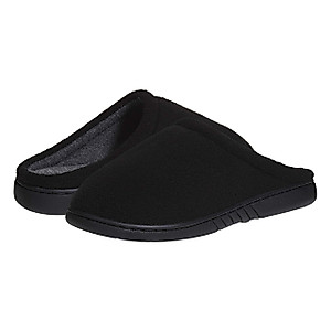 Skysole Kids Boys Fleece Clog Slippers with Rugged Outsoles Black/Grey Size 6